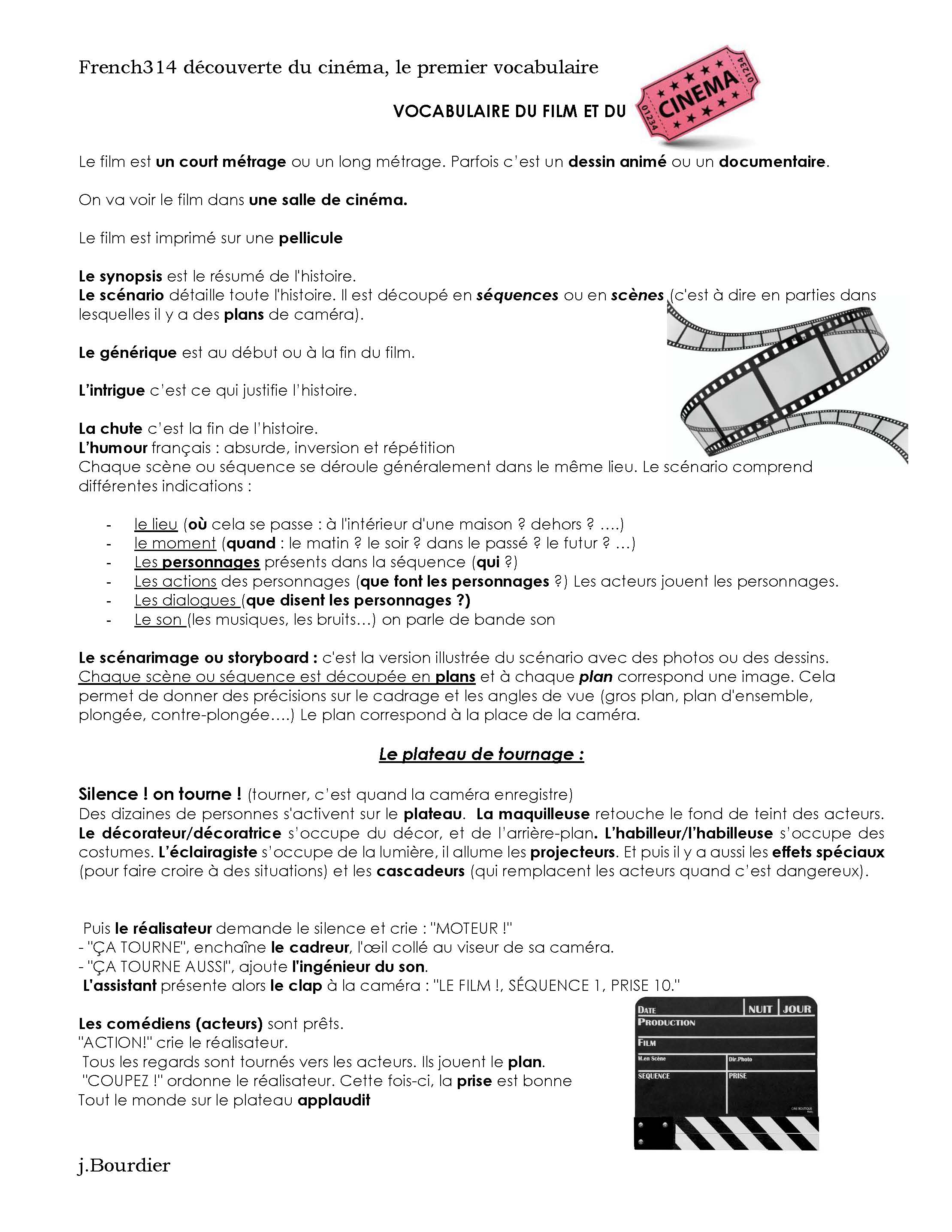 Vocabulaire élémentaire du Cinéma – Juliette Blue Bourdier, Medievalist